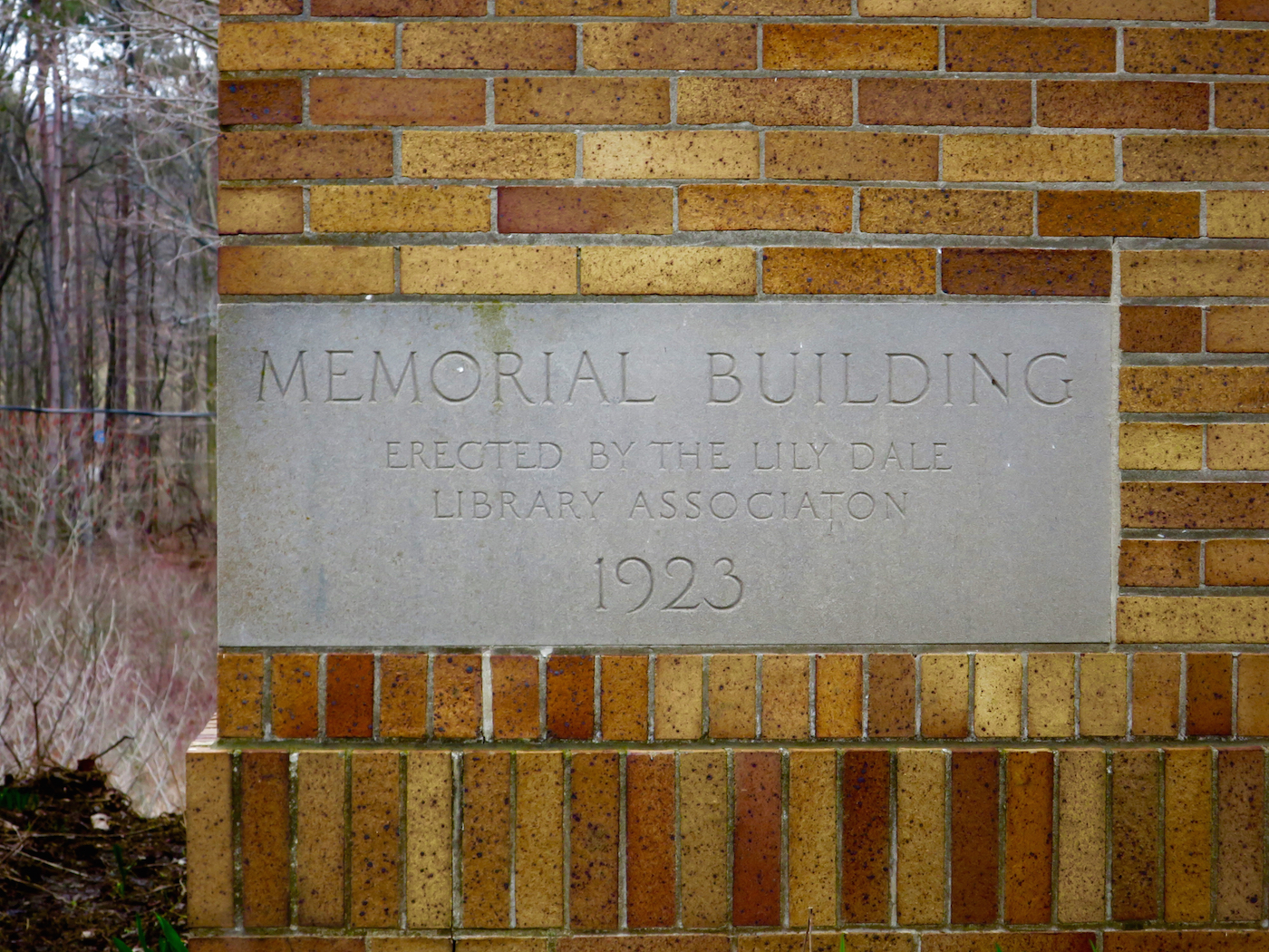 Lily Dale Architecture library engraving | The Supernatural Fox Sisters
